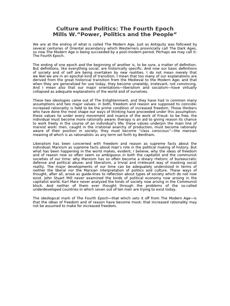 Understanding The Fourth Epoch Transition | PDF | Marxism | Reason