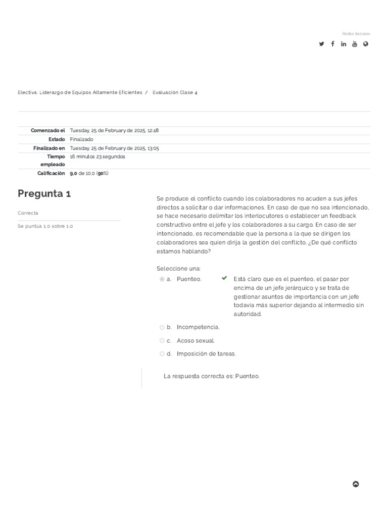 Evaluación Clase 4 - Revisión Del Intento | PDF | Psicología Social