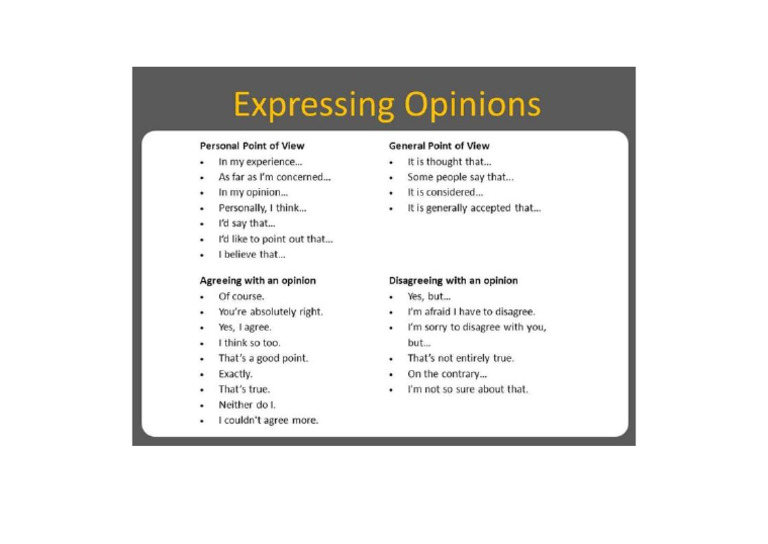 Expressing Opinions | PDF