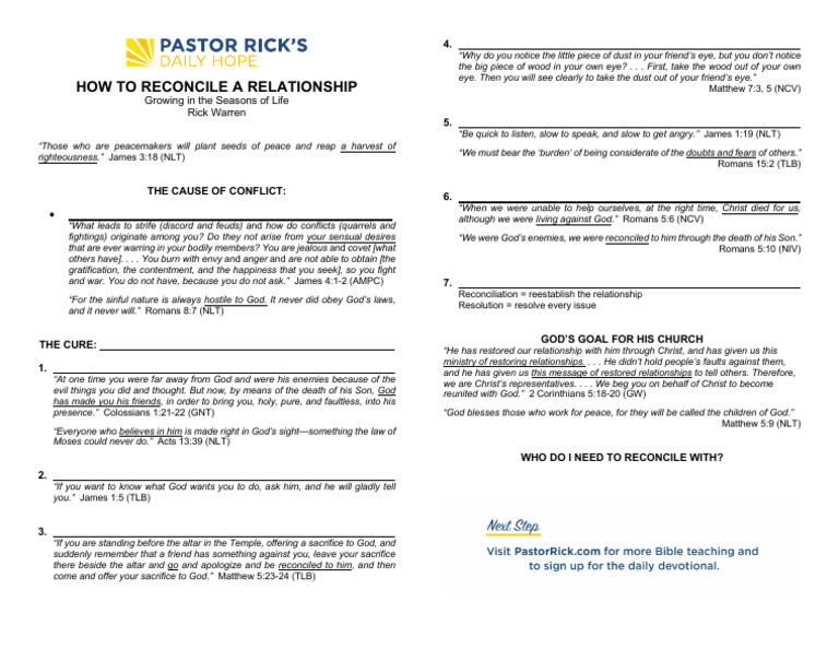 341007 How to Reconcile a Relationship | PDF | Jesus