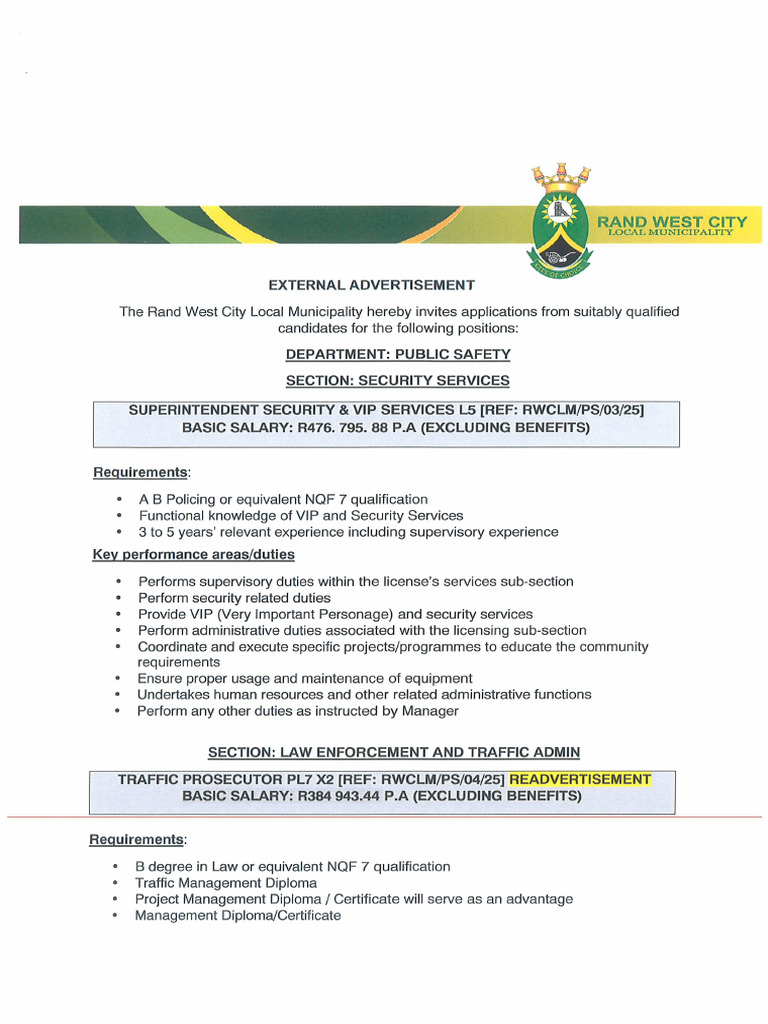 Public Safety External Advert - Febraury 2025 | PDF