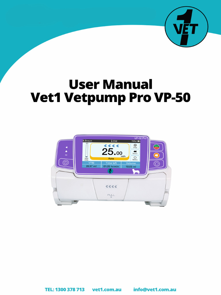 Vet1 Vetpump Pro VP 50 Infusion Pump User Manual Natural 1 | PDF ...