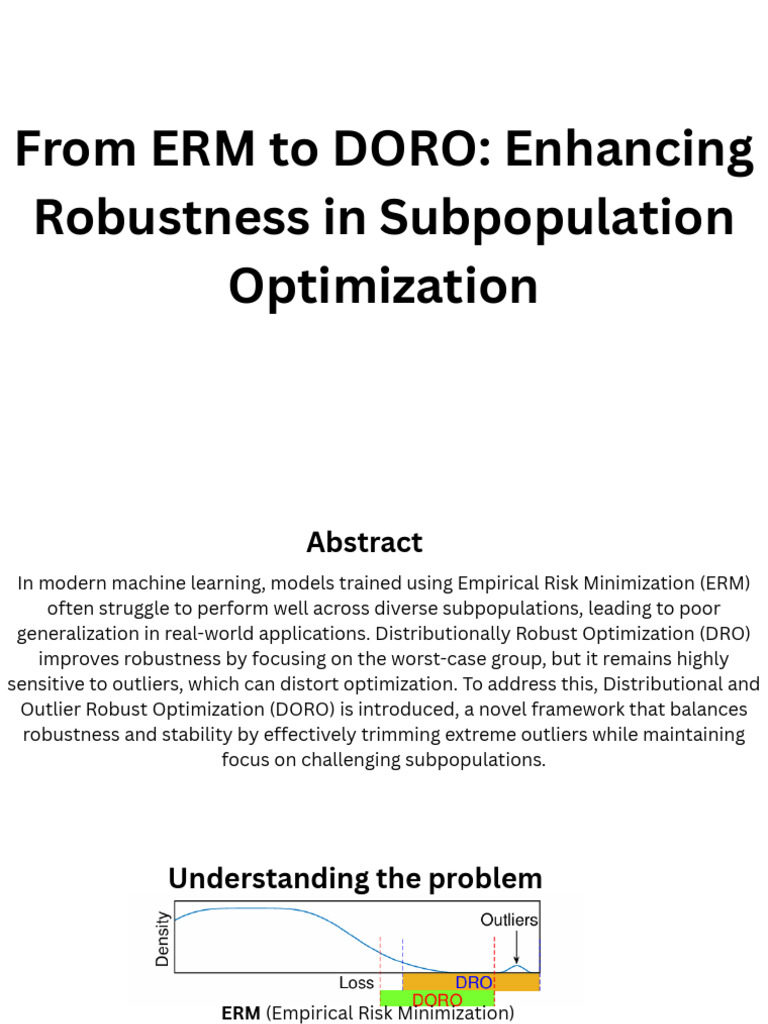 From ERM to DORO Enhancing Robustness in Subpopulation Optimization | PDF