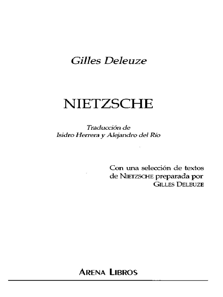 DELEUZE Nietzsche | PDF | Immanuel Kant | Friedrich Nietzsche