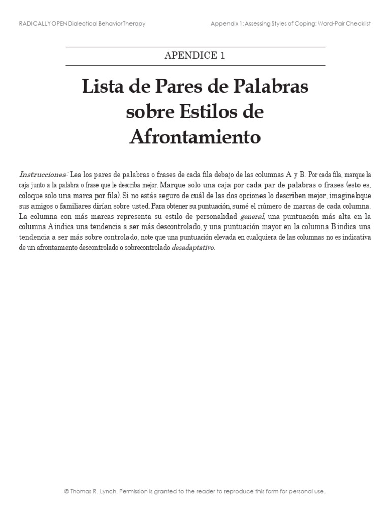 Lista de Pares de Palabras | PDF