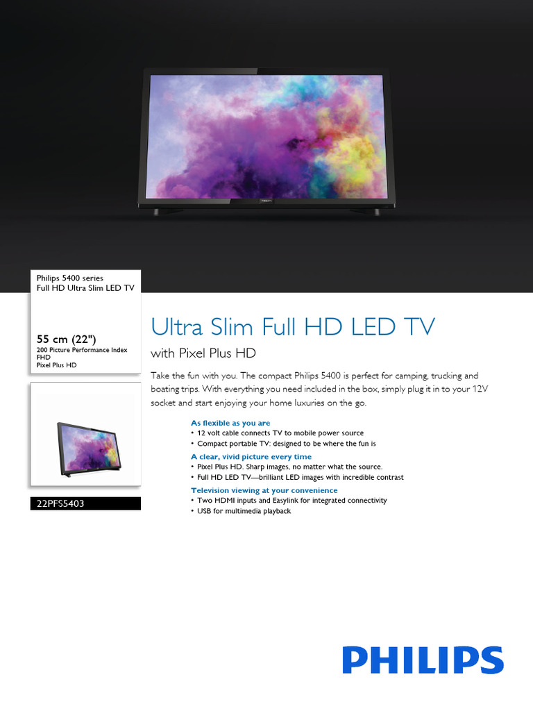 Ultra Slim Full HD LED TV: With Pixel Plus HD | PDF | Television | Hdmi