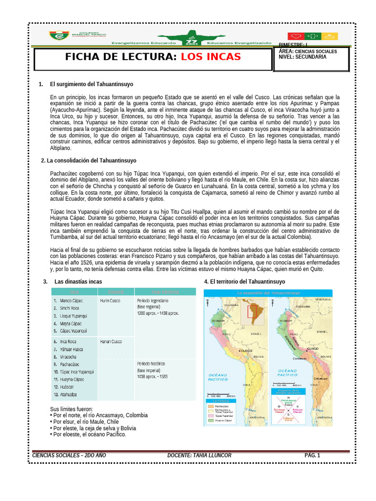 Ficha de Lectura S2 | PDF | Imperio Inca