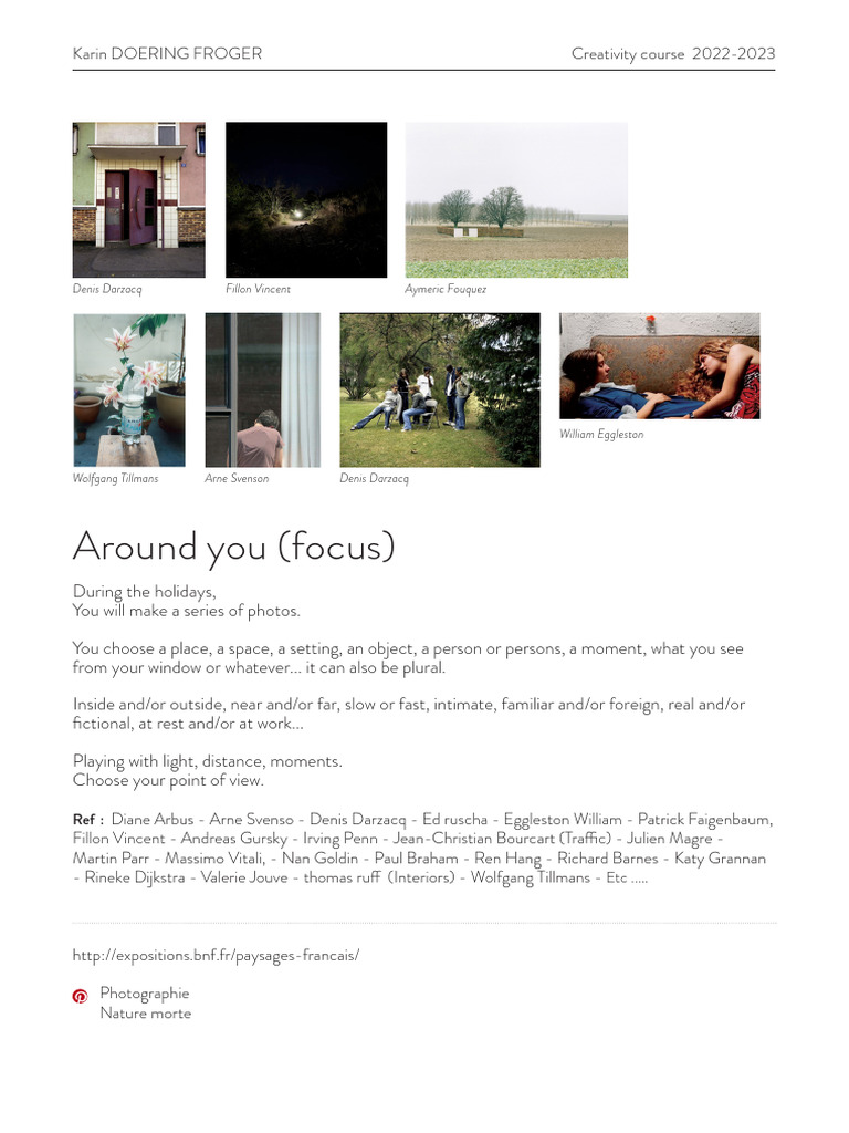 Creativity Course: Photography Project | PDF