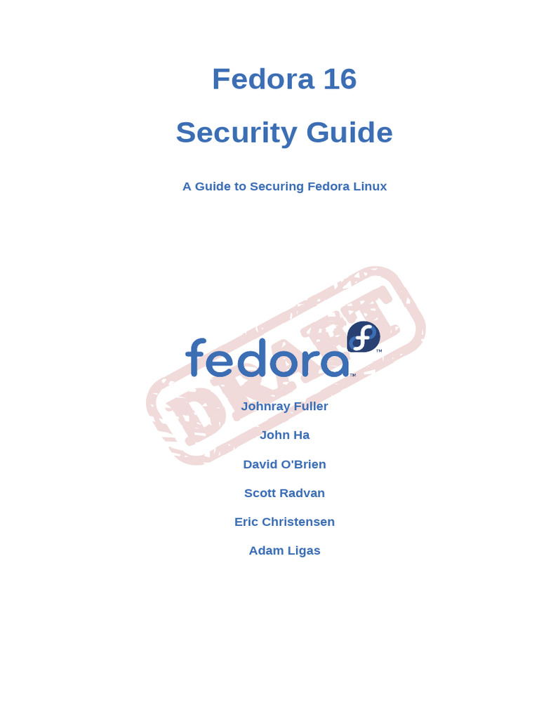 Fedora 16 Security Guide en US | PDF | Computer Security | Security