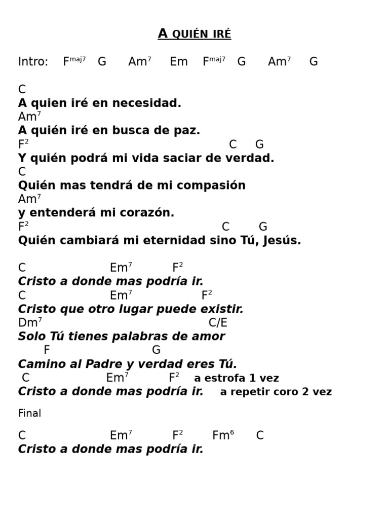 A Quién Iré C | PDF