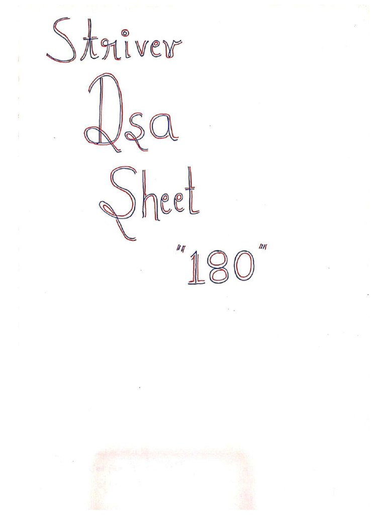 Striver 180 Question PDF | PDF