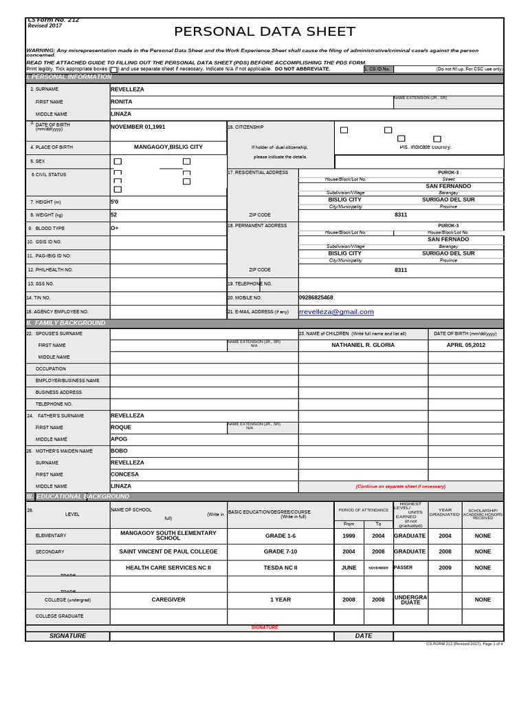 Blank Form - Pds 2023 | PDF