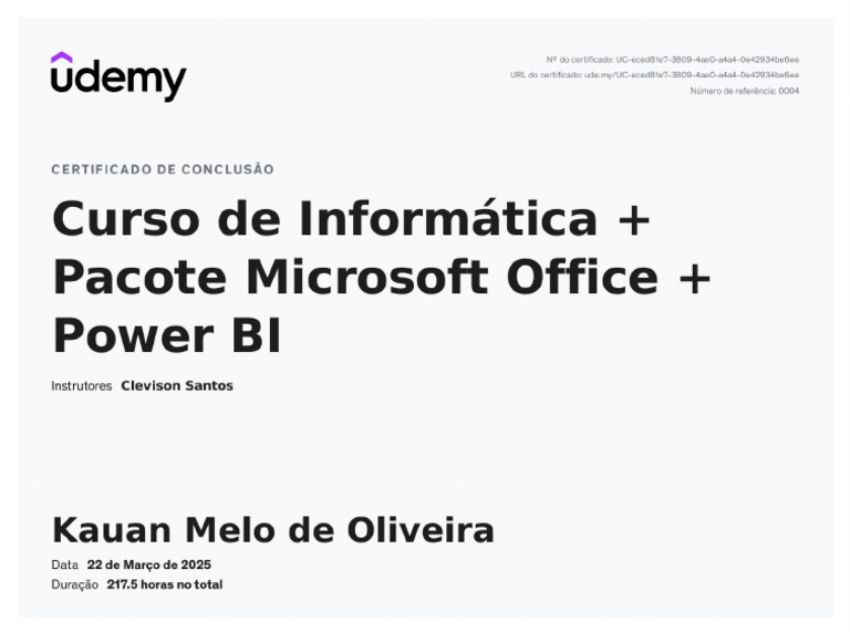 Certificado Udemy | PDF