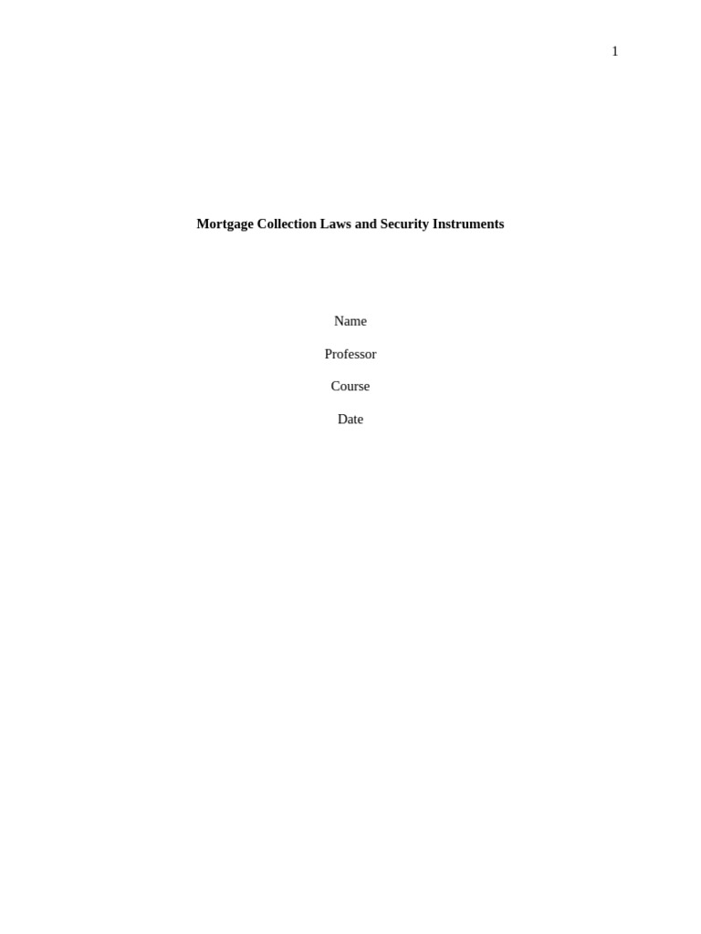Mortgage Collection Laws Explained | PDF | Loans | Mortgages