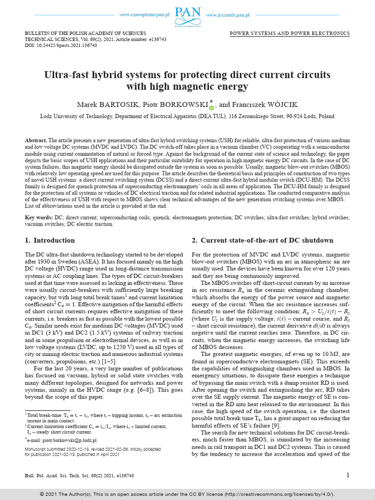 Ultra-Fast Hybrid DC Circuit Protection | PDF | Direct Current | Inductor