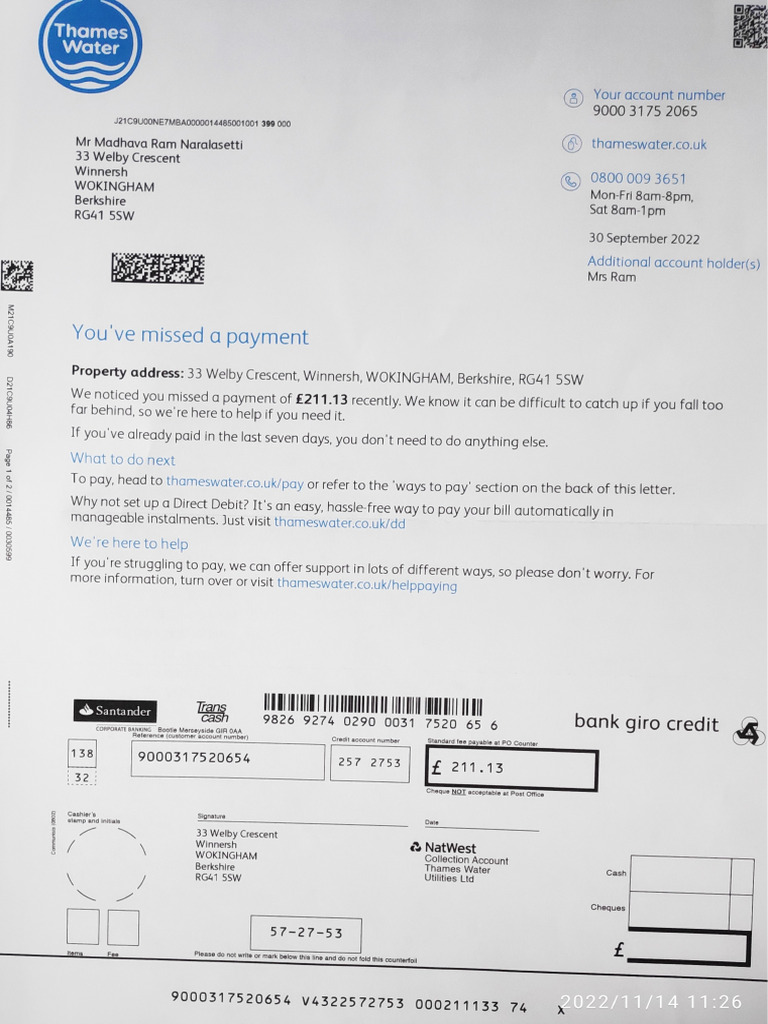 Proof of Address - Madhava - Utility Bill | PDF