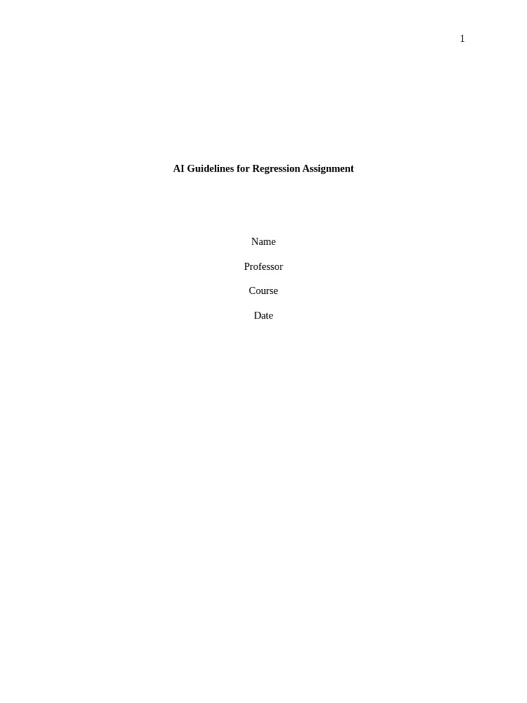 AI Guidelines For Regression Assignment | PDF | Regression Analysis | Dependent And Independent ...