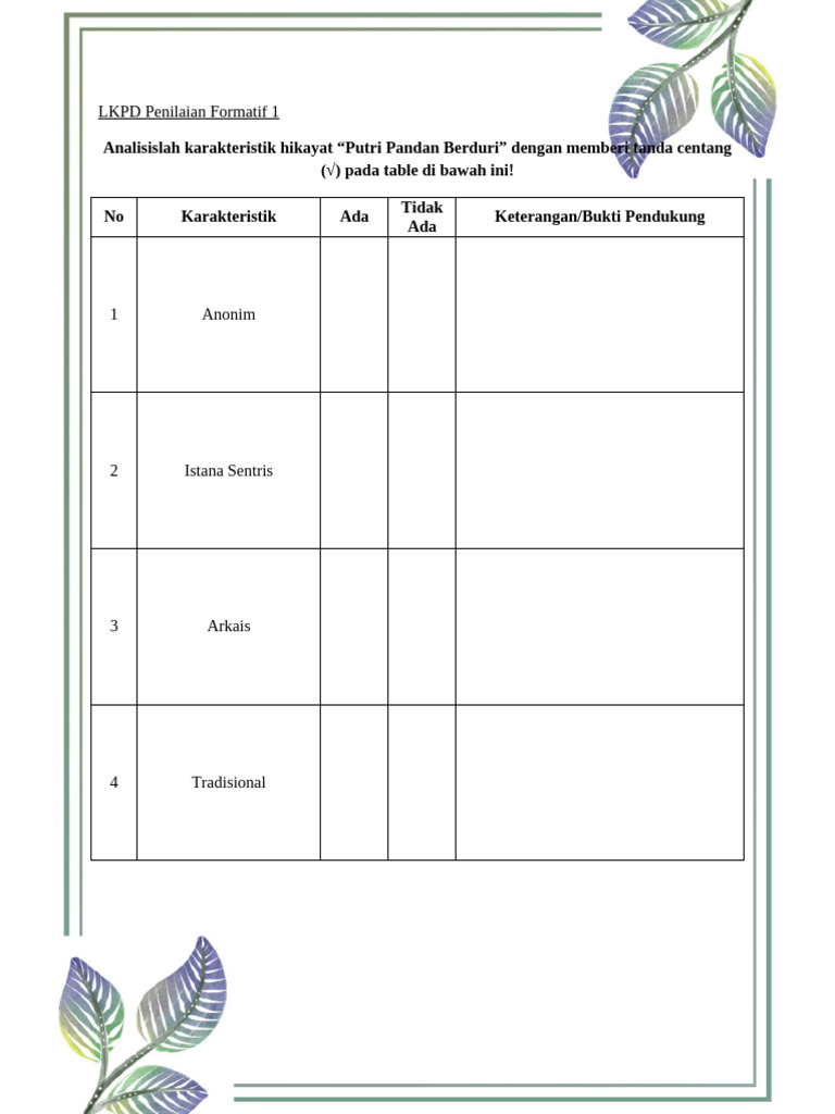 LKPD Penilaian Formatif 1 | PDF