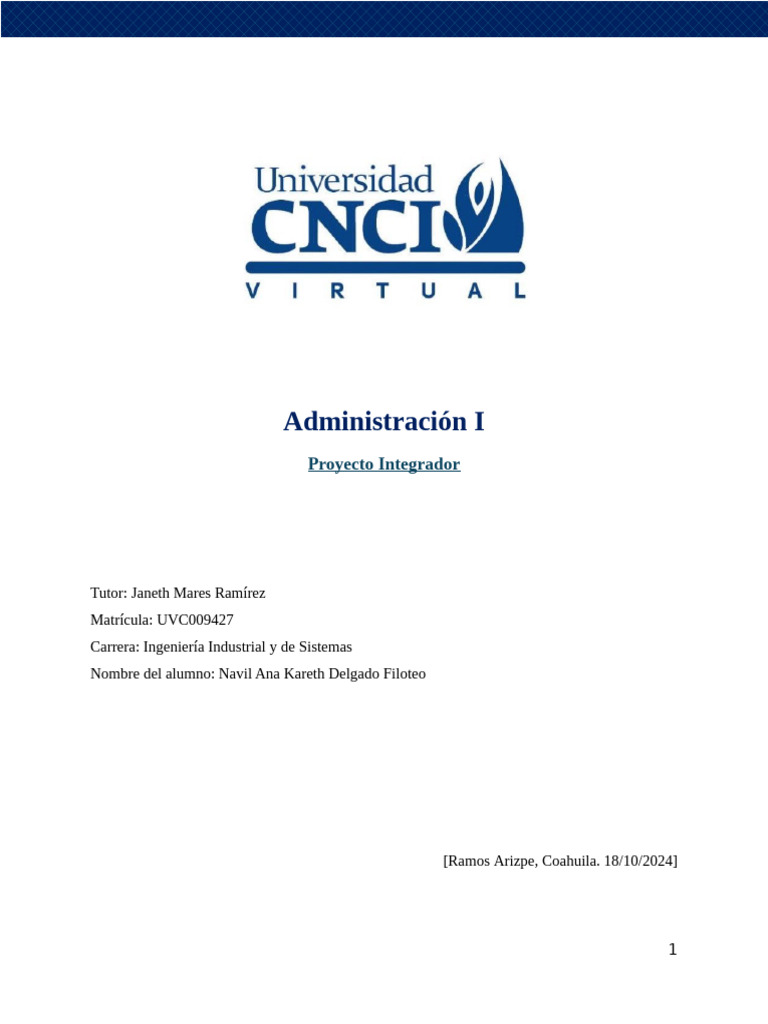 Administración I proyecto integrador 1 | PDF