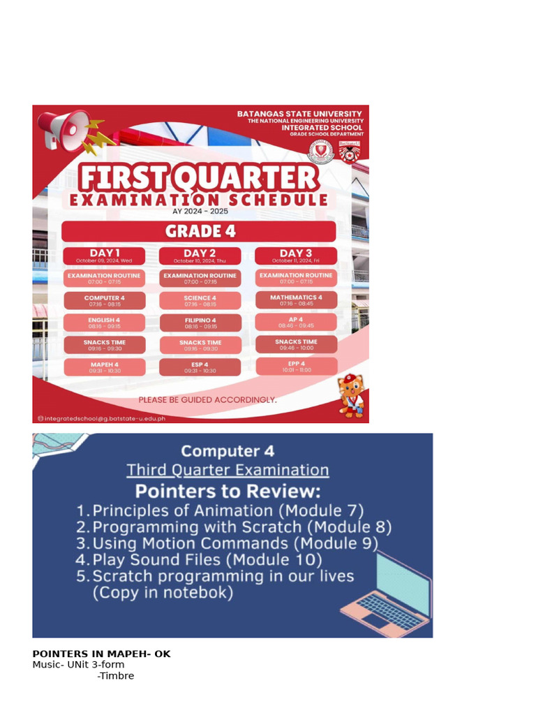 3rd Quarterly Pointers BSU 4 | PDF