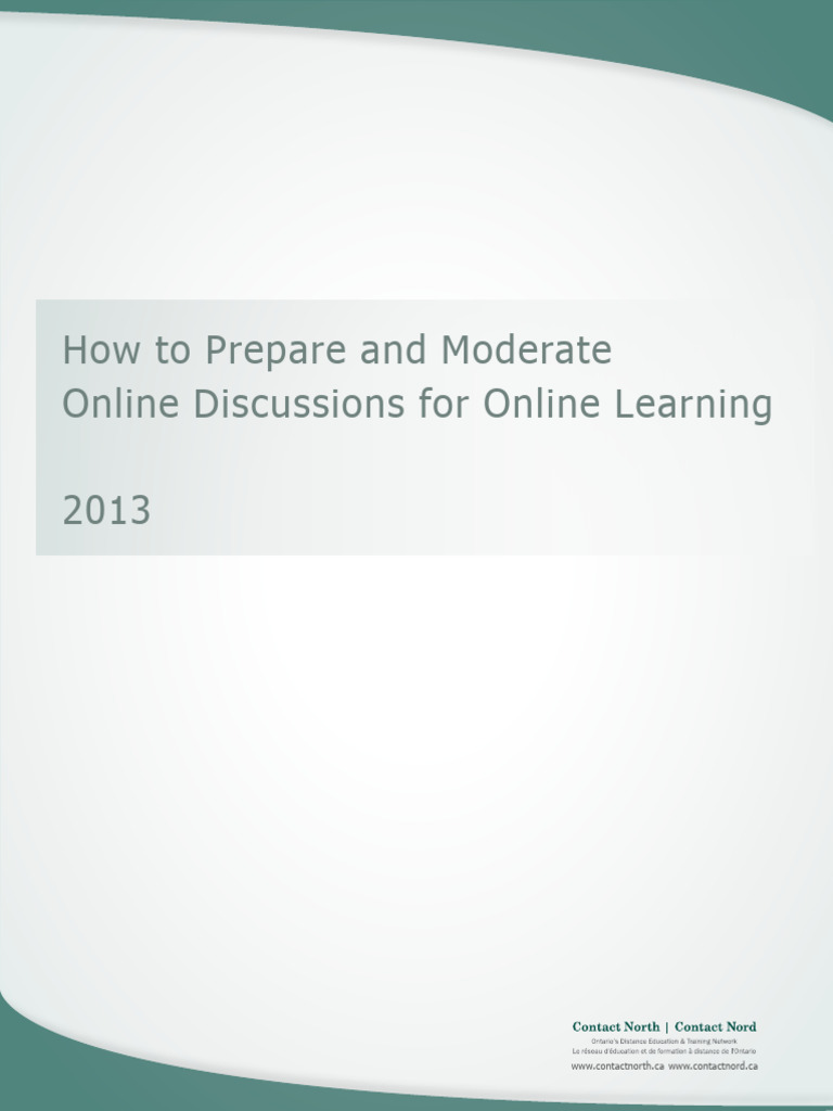 How To Plan For and Moderate Online Discussions | PDF | Educational ...