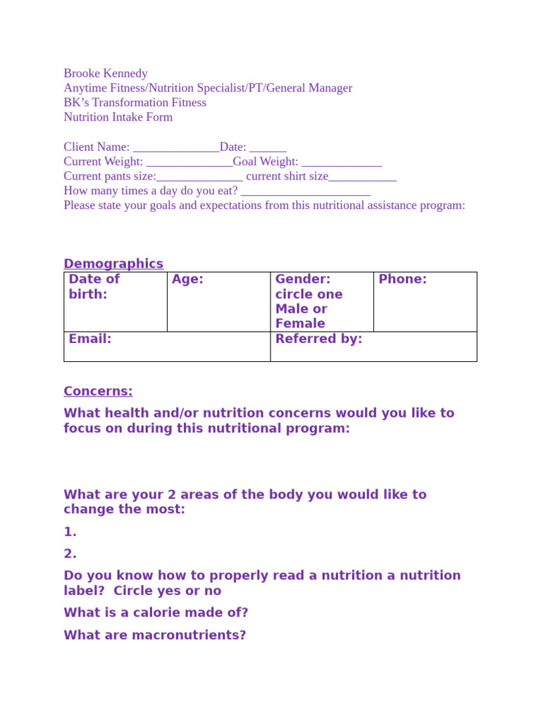 Nutrition Intake | PDF