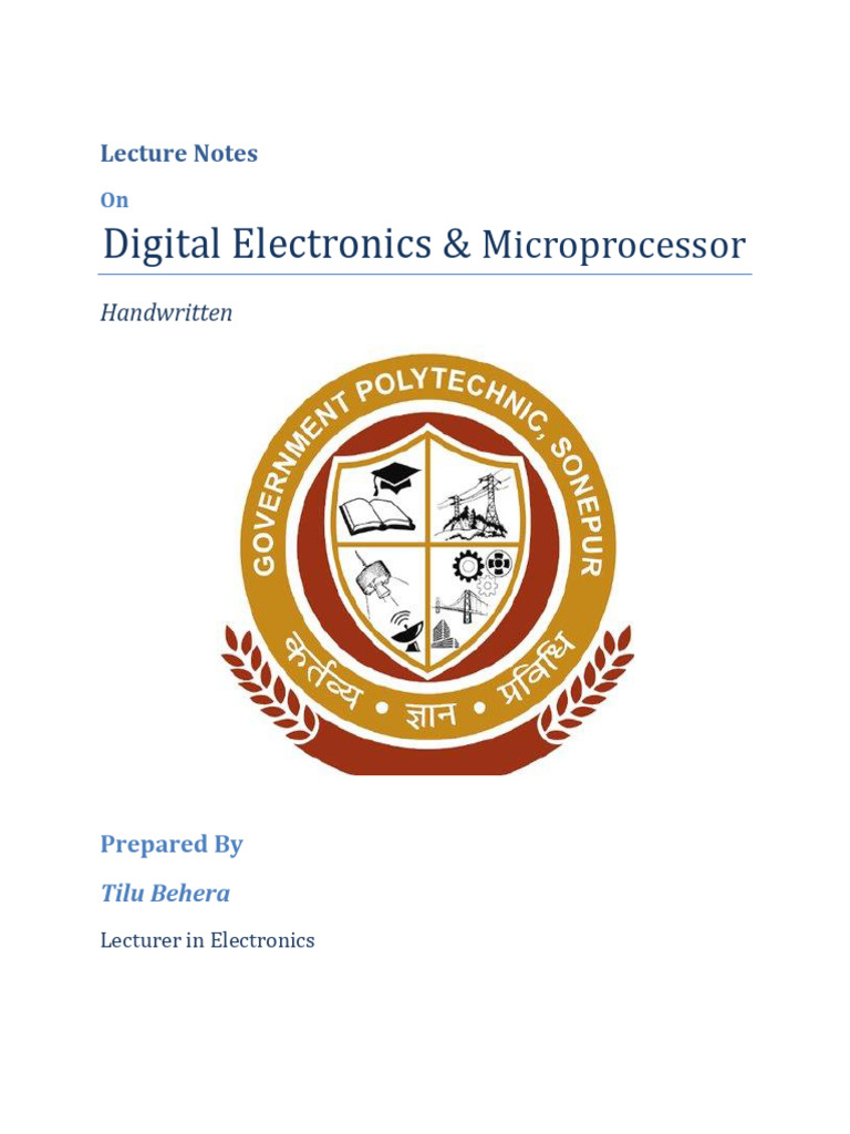 Digital Electronics - Microprocessor | PDF
