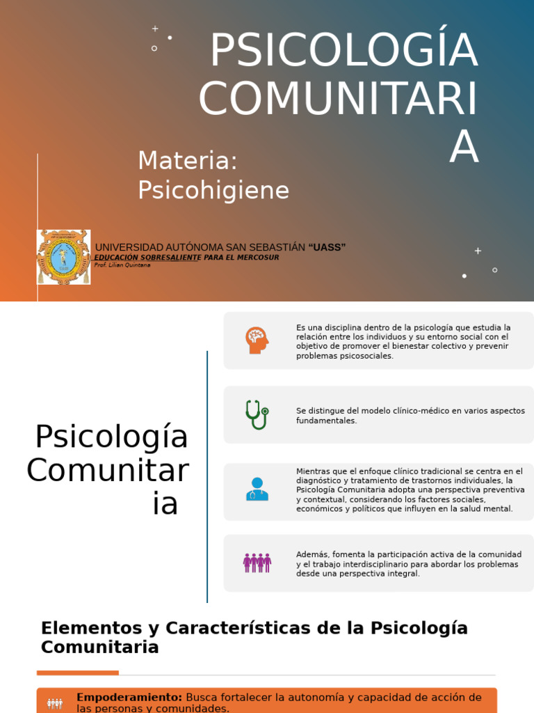 Psicología Comunitaria: Bienestar Colectivo | PDF | Sicología ...