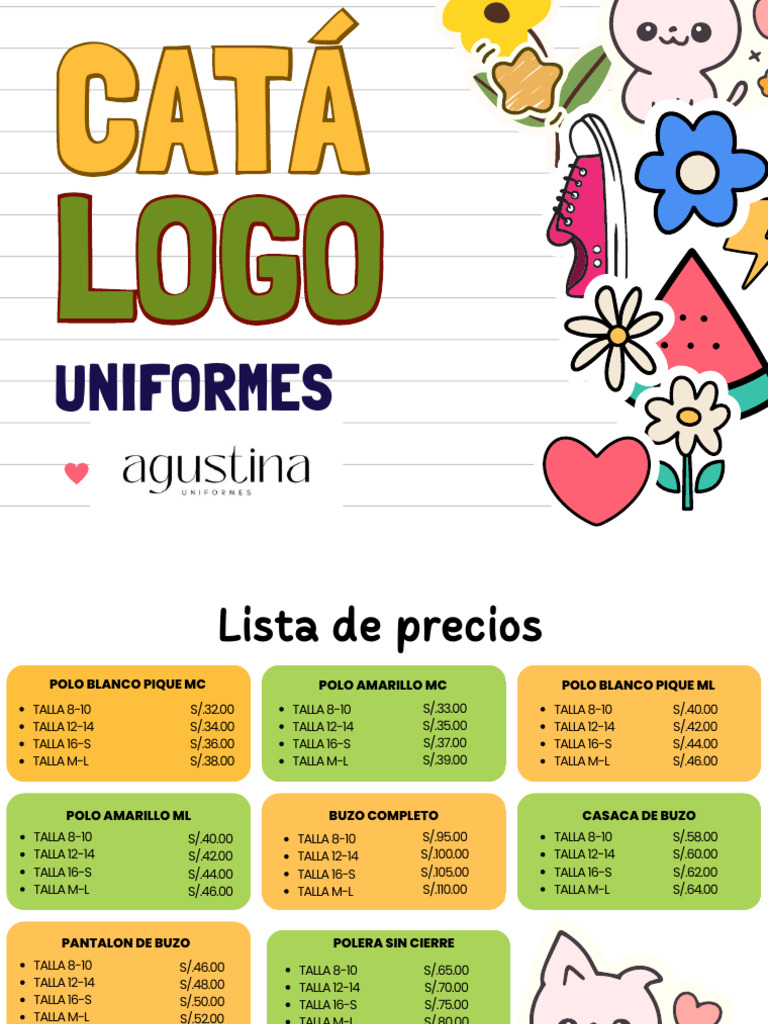 Documento A4 Catálogo Stickers Alegre Blanco y Amarillo | PDF