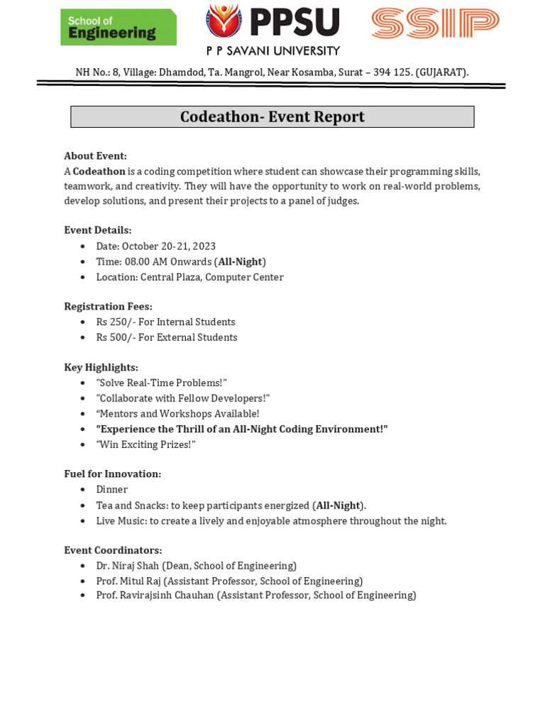 Codeathon 2023: All-Night Coding Event | PDF