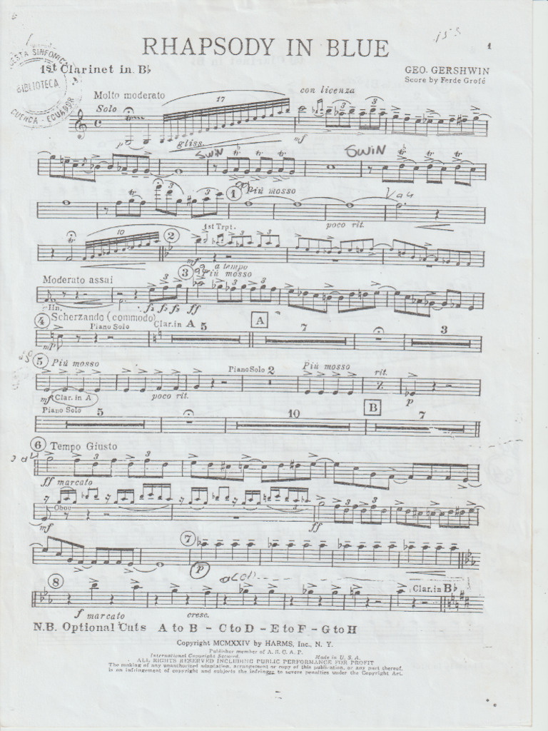 Gershwin - Raphsody in Blue | PDF