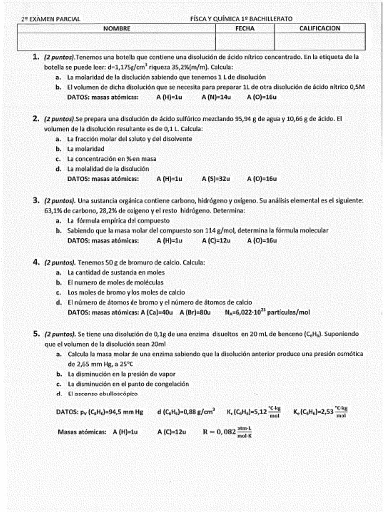 2º Parcial Fyq | PDF