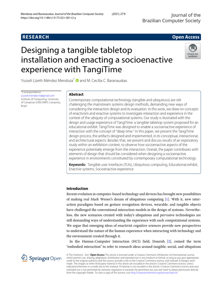 2 - Designing A Tangible Tabletop Installation and Enacting A ...