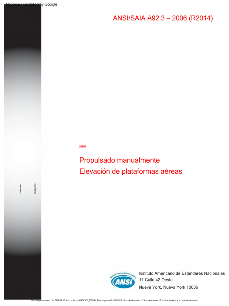 ANSI A92.3-2006+R2014 Español | PDF