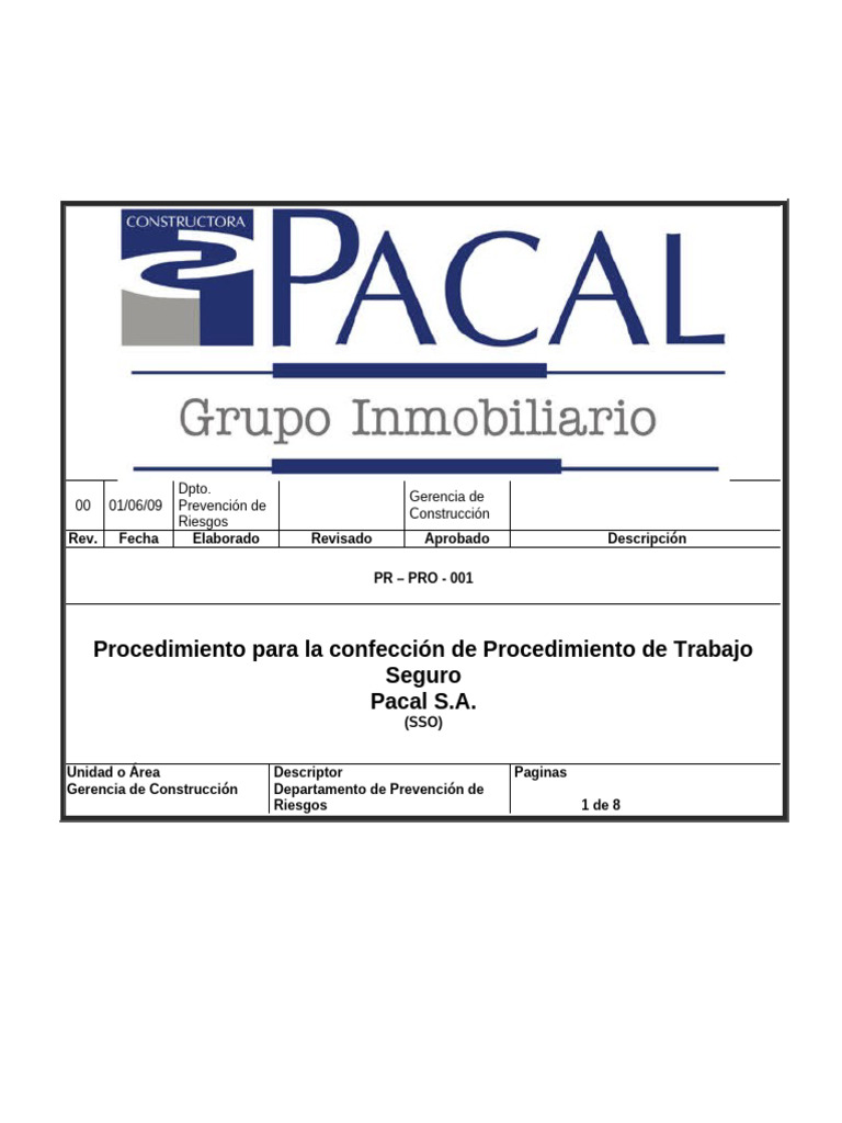 F - DPR - 017 Confeccion de Procedimiento | PDF