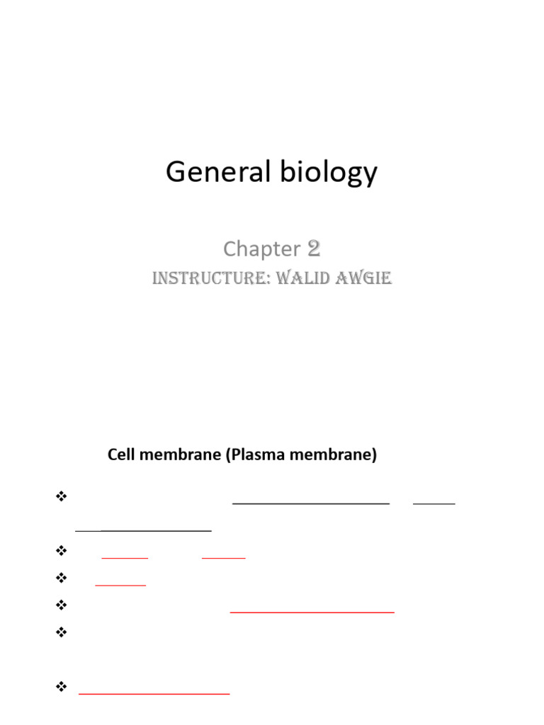 General Biology - Chapter 2 | PDF | Osmosis | Cell Membrane