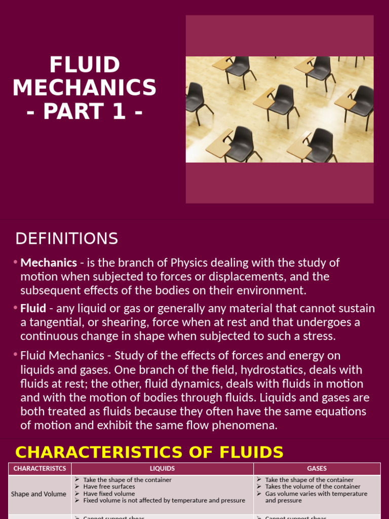 Fluid Mechanics - Part 1 | PDF | Viscosity | Gases