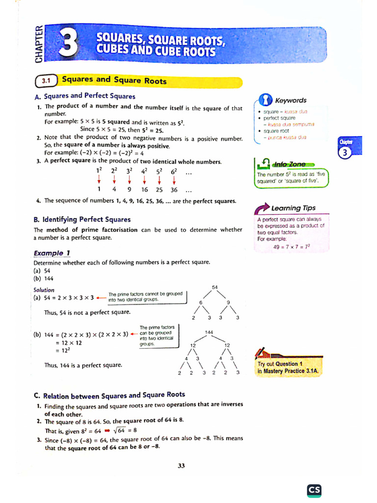 C3 Squares, Square Roots, Cubes and Cube Roots | PDF