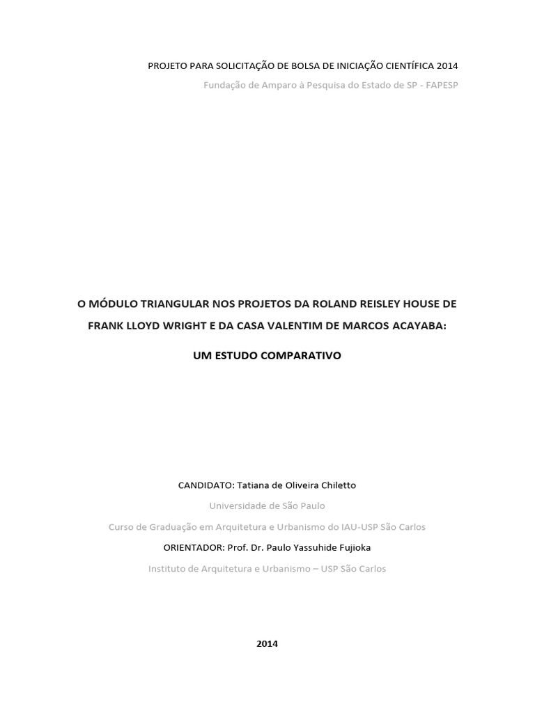 O MÓDULO TRIANGULAR NOS PROJETOS DA ROLAND REISLEY HOUSE DE | PDF | Arquiteto | Urbanismo