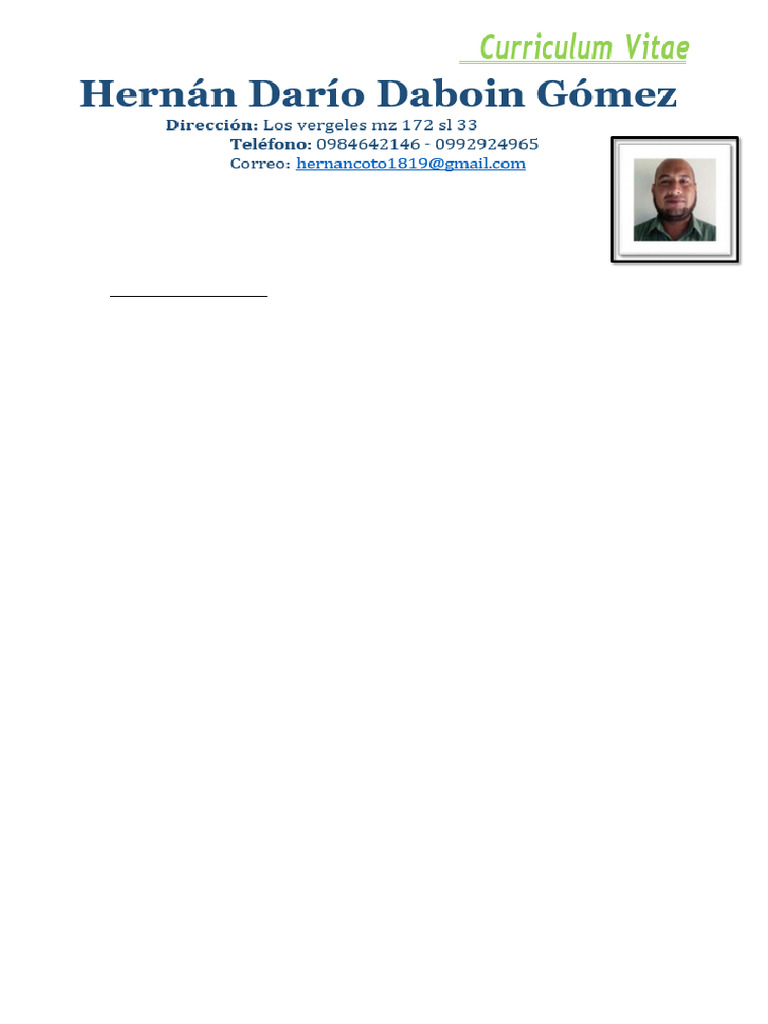Currículum de Hernan | PDF | Electricista | Bienes manufacturados