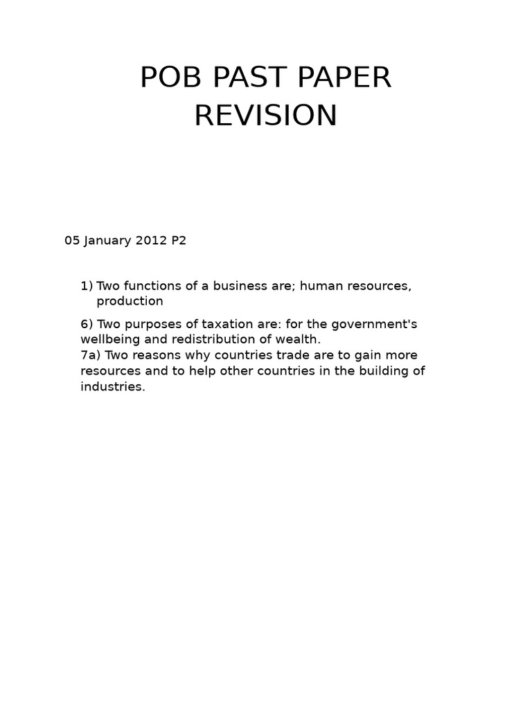 Pob Csec Revision | PDF