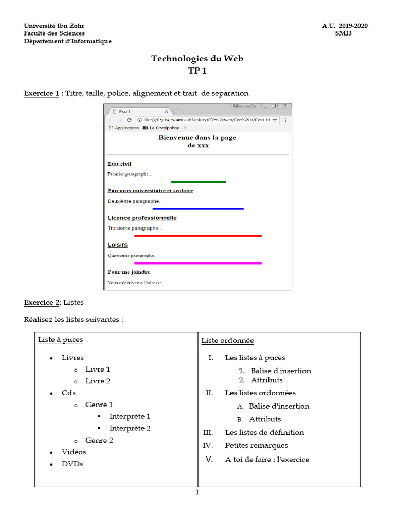 TP1 Web | PDF | Internet | Internet et Web