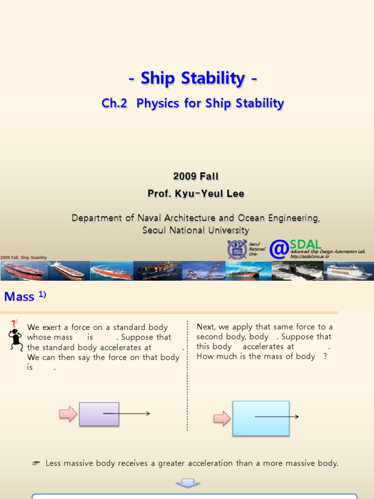 Physics For Ship Stability | PDF | Force | Momentum