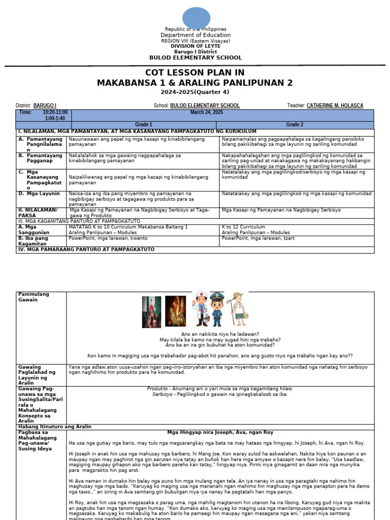 Q4-Cot-Makabansa-Ap-Lesson Plan | PDF