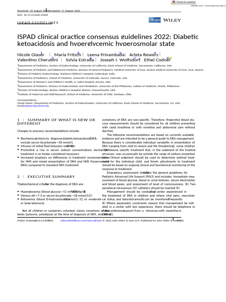 Pediatric Diabetes - espaÃ±ol 2022 word- Glaser - ISPAD clinical ...