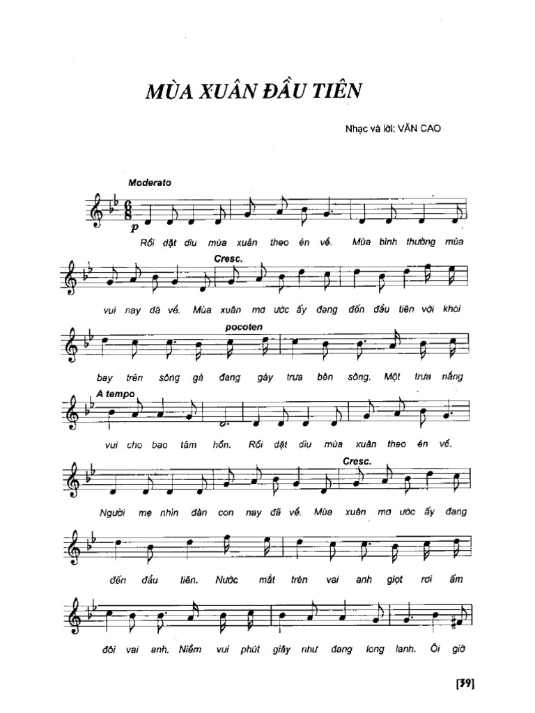 Mua Xuan Dau Tien (Van Cao) | PDF