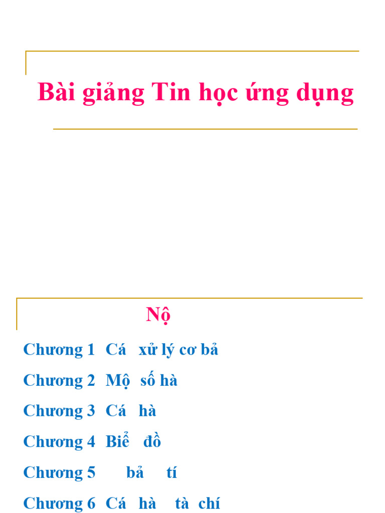 Bai Giang Ly Thuyet THUD Thứ 1 | PDF
