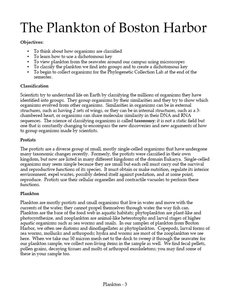 plankton microscope lab2 | PDF | Biology