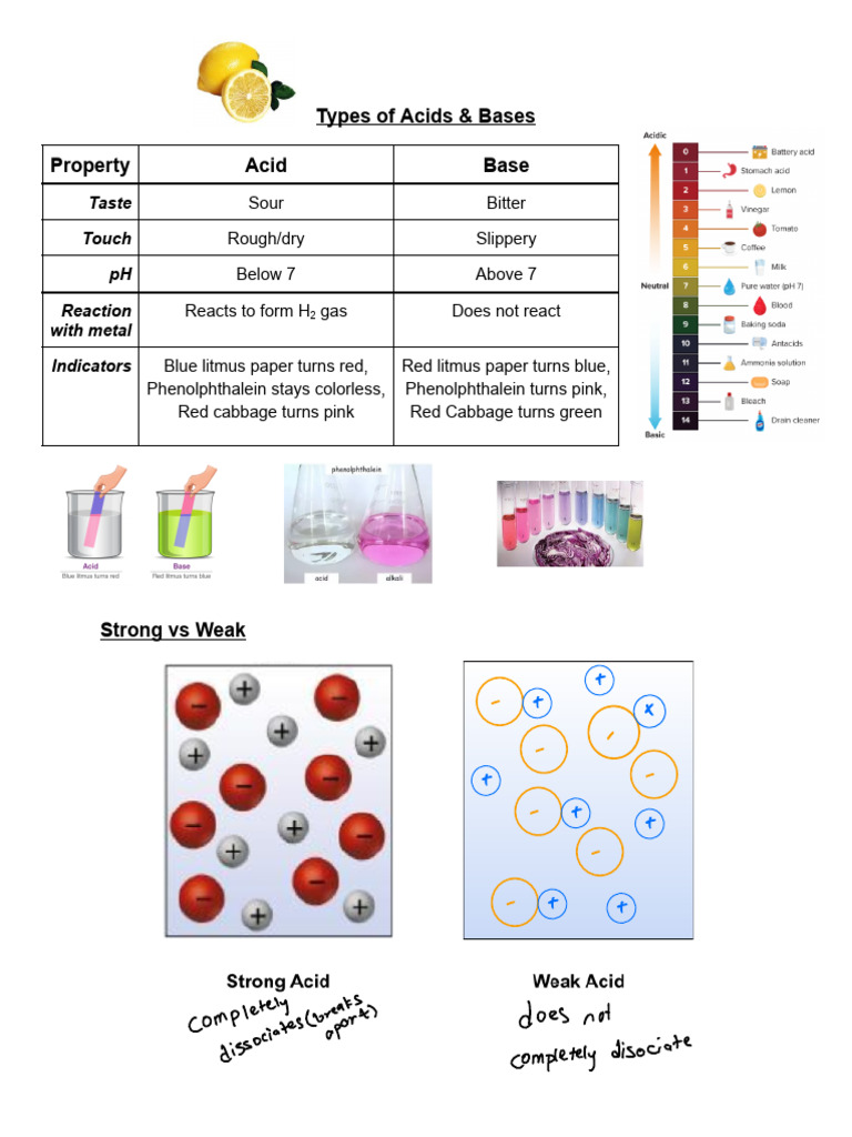 Types of Acids and Bases Outline | PDF | Acid | Dissociation (Chemistry)