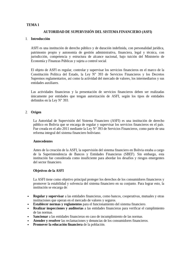 1 Autoridad de Supervisión Del Sistema Financiero | PDF | Sistema financiero | Protección al ...